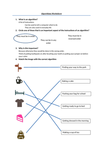 KS1 - Algorithms Introduction and Worksheet | Teaching Resources KS1 - Algorithms Introduction and Worksheet | Teaching Resources
