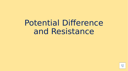 Potential Difference and Resistance - Distance Learning | Teaching ...