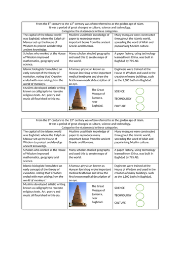 Crusades - 1. Golden Age of Islam | Teaching Resources