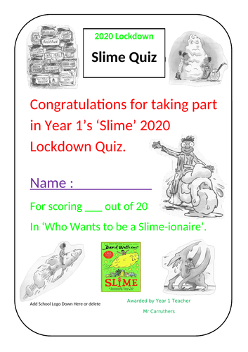 Slime Who Wants to be A Millionaire Style Quiz (Slimeionaire ...