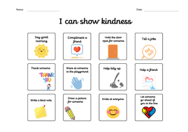 I can show kindness chart | Teaching Resources