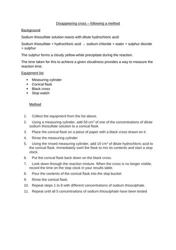 Science skills week (week 1 lesson 4) Following a method KS3 | Teaching ...