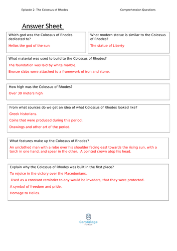 The Colossus of Rhodes | Distance Learning | Audio & Comprehension ...