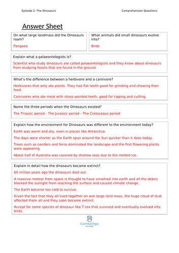 What is a Dinosaur? | Distance Learning | Audio & Comprehension ...