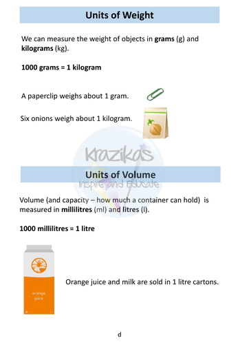 Measure - AQA Entry Level 2 Maths Workbook | Teaching Resources