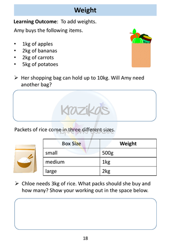 Measure - AQA Entry Level 2 Maths Workbook | Teaching Resources