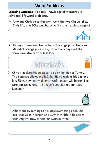 Measure - AQA Entry Level 2 Maths Workbook | Teaching Resources