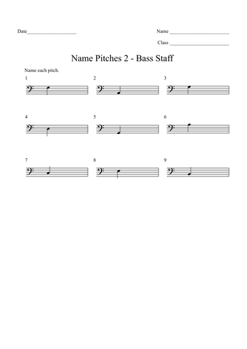 Music Theory: Pitch Drills Worksheet Bundle (14) with Answer Sheets ...