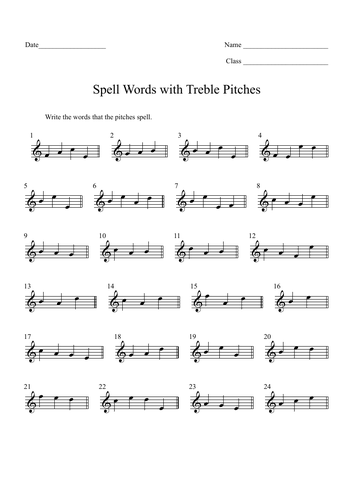 Music Theory: Pitch Drills Worksheet Bundle (14) with Answer Sheets ...