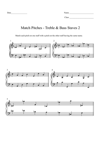 Music Theory: Pitch Drills Worksheet Bundle (14) with Answer Sheets ...