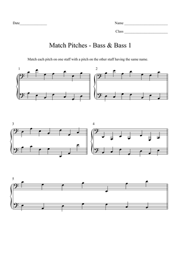 Music Theory: Pitch Drills Worksheet Bundle (14) with Answer Sheets ...