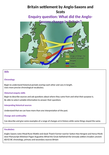 Britain settlement by Anglo-Saxons and Scots planning and resources ...