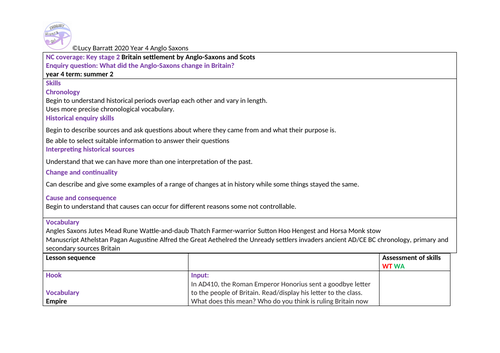 Britain settlement by Anglo-Saxons and Scots planning and resources ...