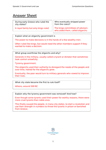 Ancient Greek Government | Distance Learning | Audio & Comprehension ...