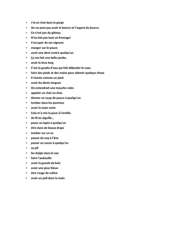 French idioms | Teaching Resources