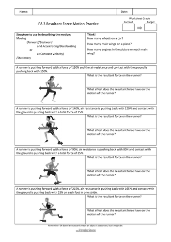 KS4 GCSE Physics AQA P8 Forces in Balance - 27 WS and 24 MS Only Bundle ...