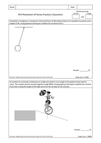 KS4 GCSE Physics AQA P8 Forces in Balance - 27 WS and 24 MS Only Bundle | Teaching Resources