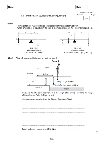 KS4 GCSE Physics AQA P8 Forces in Balance - 27 WS and 24 MS Only Bundle ...