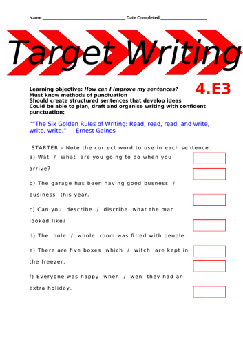 Target Writing - Transactional Writing for Functional Skills | Teaching ...