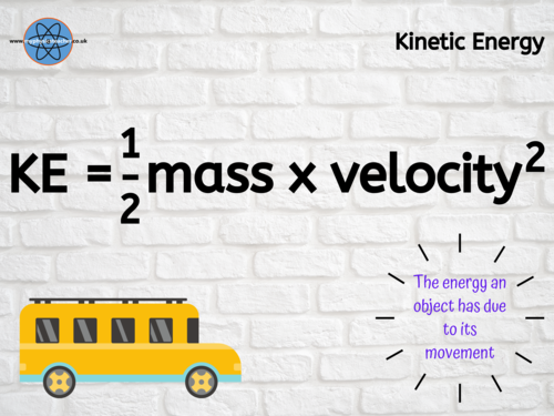 Kinetic Energy Equation Poster | Teaching Resources