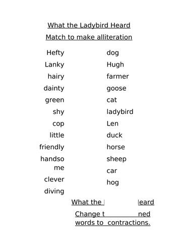 What the Ladybird Heard Unit of Work | Teaching Resources