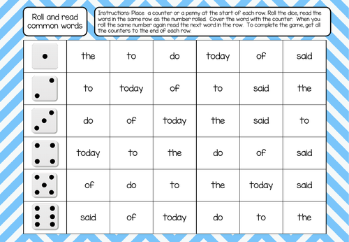 Common exception words read and roll year 1 - cute stripes | Teaching ...