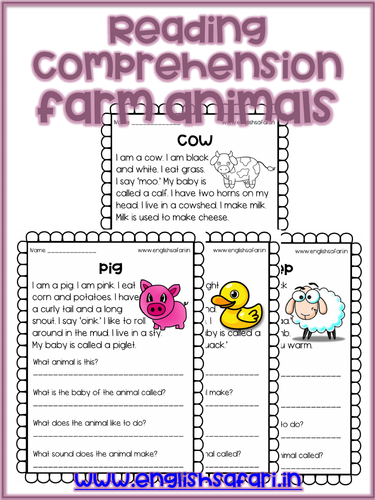 Reading Comprehension - farm animals | Teaching Resources