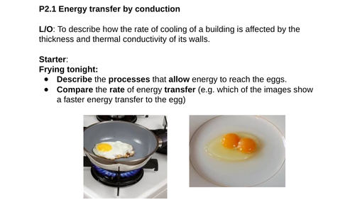 P2.1 Energy transfer by conduction | Teaching Resources