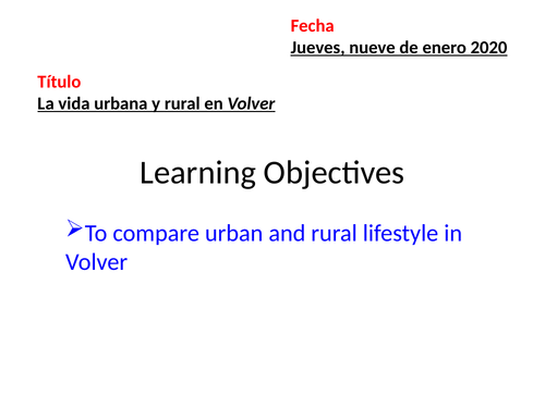 Volver-Pack of 20 lessons | Teaching Resources