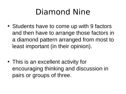 Diamond 9 (nine) Template and Activity - Pedagogy Series | Teaching ...