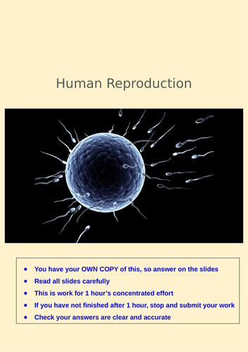 Human Reproduction Online Learning Unit | Teaching Resources