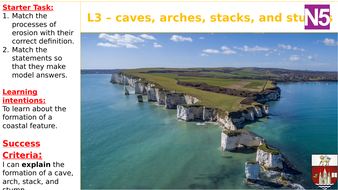 National 5 Costs: Caves,arch,stack,stump | Teaching Resources