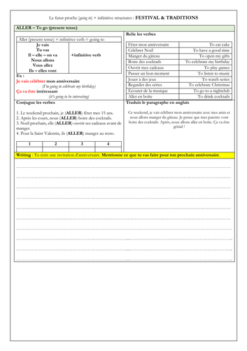 French near future tense - festivals and traditions | Teaching Resources