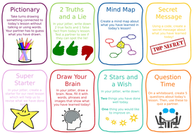 Plenary Task Cards | Teaching Resources