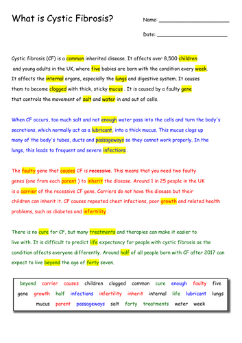Cystic Fibrosis summary / intro | Teaching Resources