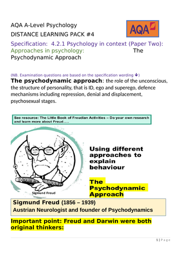 AQA A-Level Psychology: Approaches, Distance Learning Pack, Full Module ...