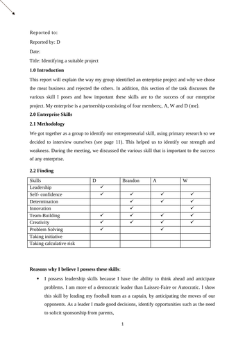 Enterprise Coursework From Project Planning to Evaluation(Aim B ...