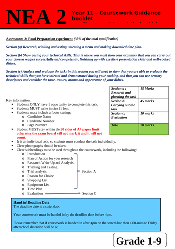 NEA 2 Eduqas Booklet | Teaching Resources