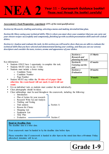 NEA 2 Eduqas Booklet | Teaching Resources