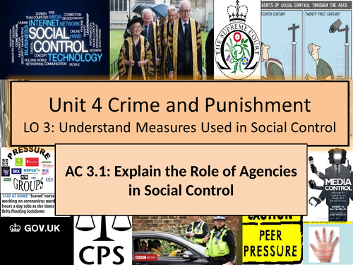 Criminology (NEW SPEC)Unit 4- AC3.1: Role of Agencies in Social Control- Lesson & Activities ...