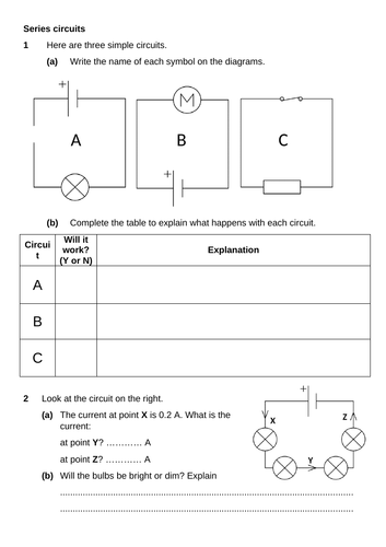 KS3 Circuits Lesson (with answers) | Teaching Resources KS3 Circuits Lesson (with answers) | Teaching Resources