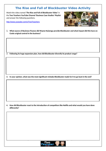 The Rise and Fall of Blockbuster Video and Activity Resource | Teaching ...