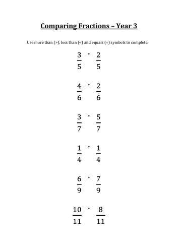 Fraction Worksheets- Year 3 | Teaching Resources