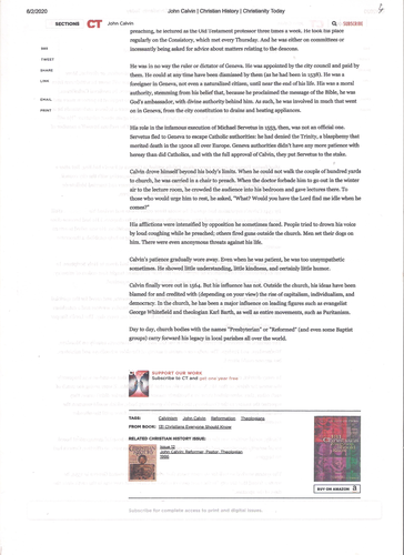 John Calvin (1509-1564) and Calvanism | Teaching Resources