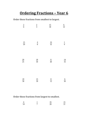 Fractions, Decimals & Percentages Year 6 | Teaching Resources