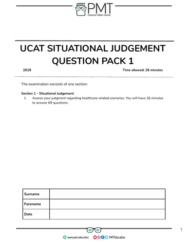 UCAT (UKCAT) Pack | Teaching Resources