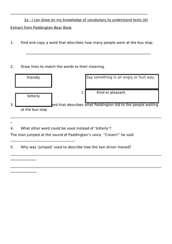 Guided Reading Year 2 Paddington differentiated comprehension ...