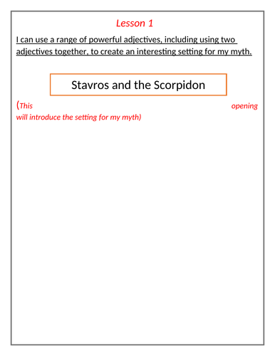 Writing an original Greek Myth with Years 5 and 6 | Teaching Resources