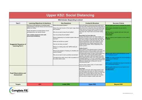 Physical Education Social Distancing Year 6 Unit of Work | Teaching ...