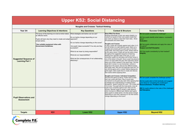 Physical Education Social Distancing Year 6 Unit of Work | Teaching ...